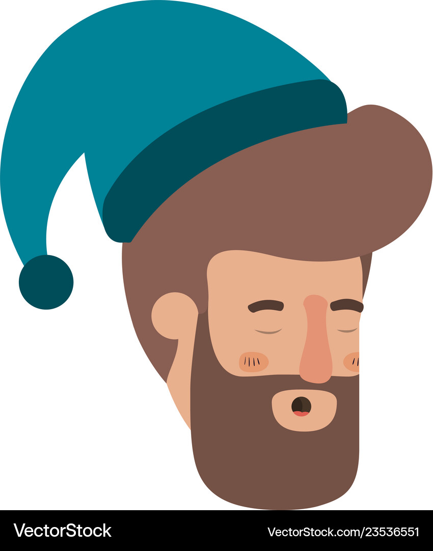 Head of man sleeping avatar character Royalty Free Vector