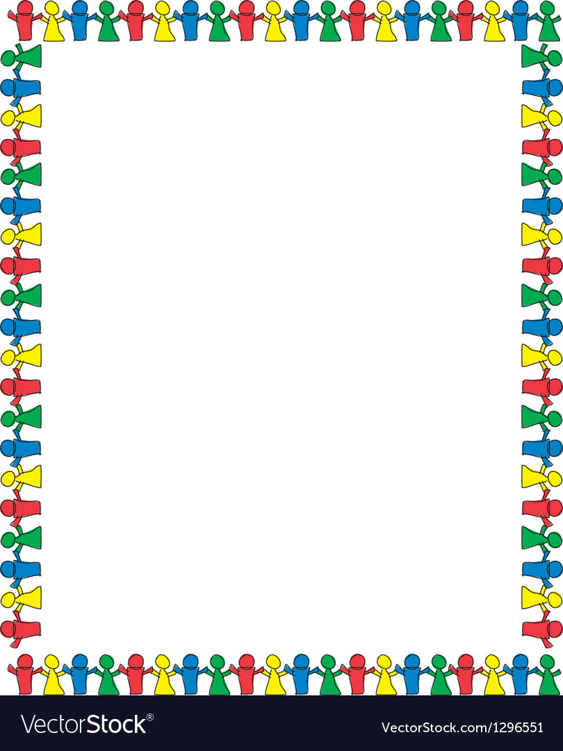 Paperdolls border Royalty Free Vector Image - VectorStock
