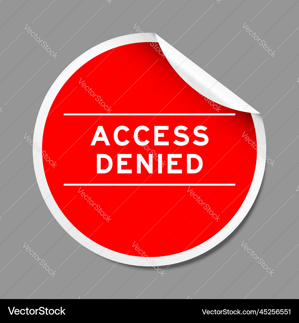 Red color peel sticker label with word access Vector Image