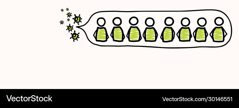 Support each other corona virus covid 19 stickman Vector Image