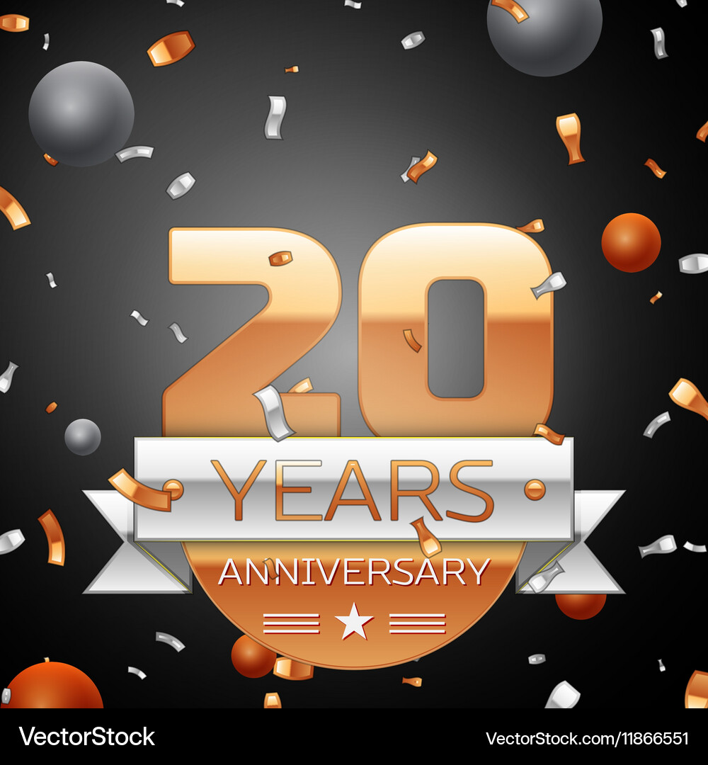 Twenty years anniversary celebration background Vector Image