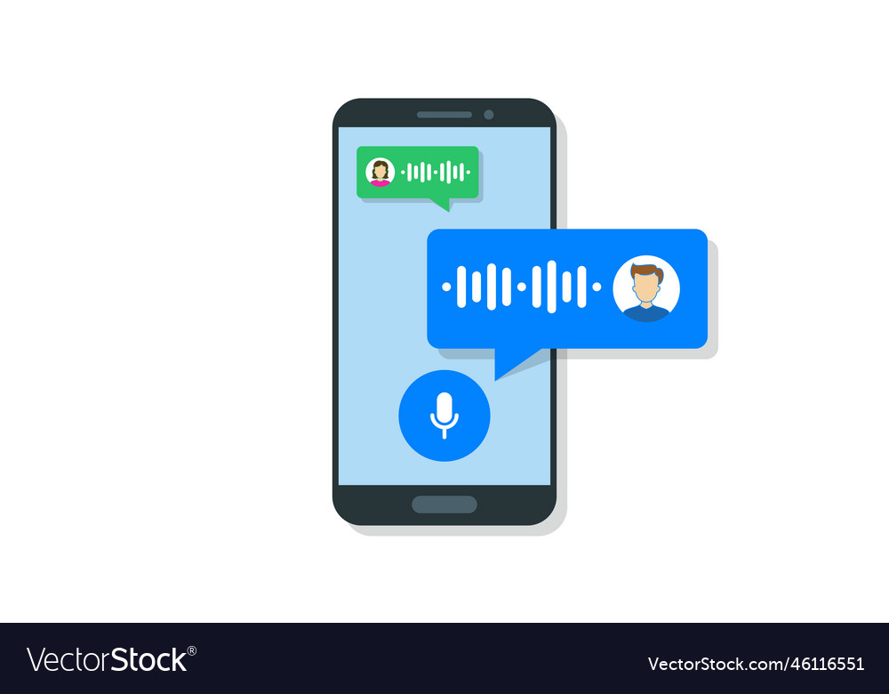 Voice message bubble assistant audio chat Vector Image