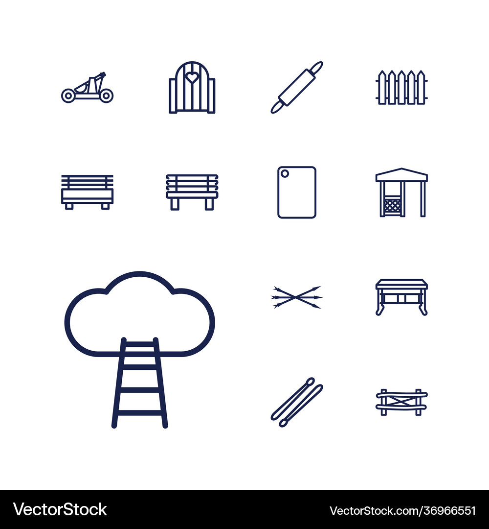Wooden icons Royalty Free Vector Image - VectorStock