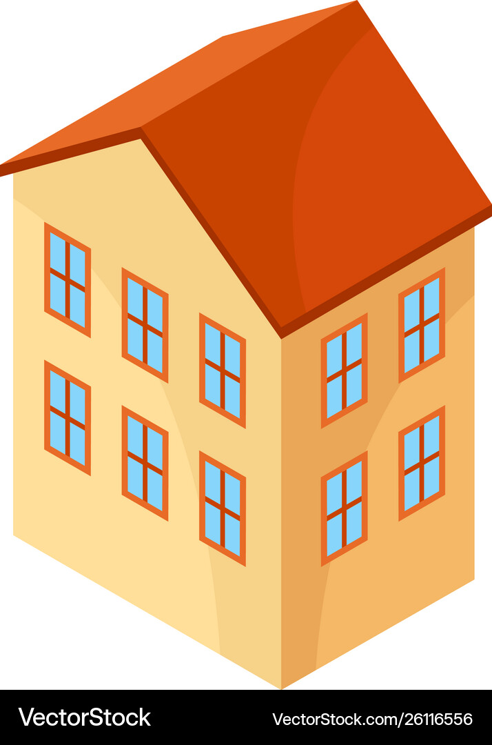 Beige model a two-story house Royalty Free Vector Image