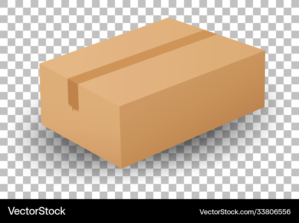Cardboard box closed isolated cartoon style Vector Image