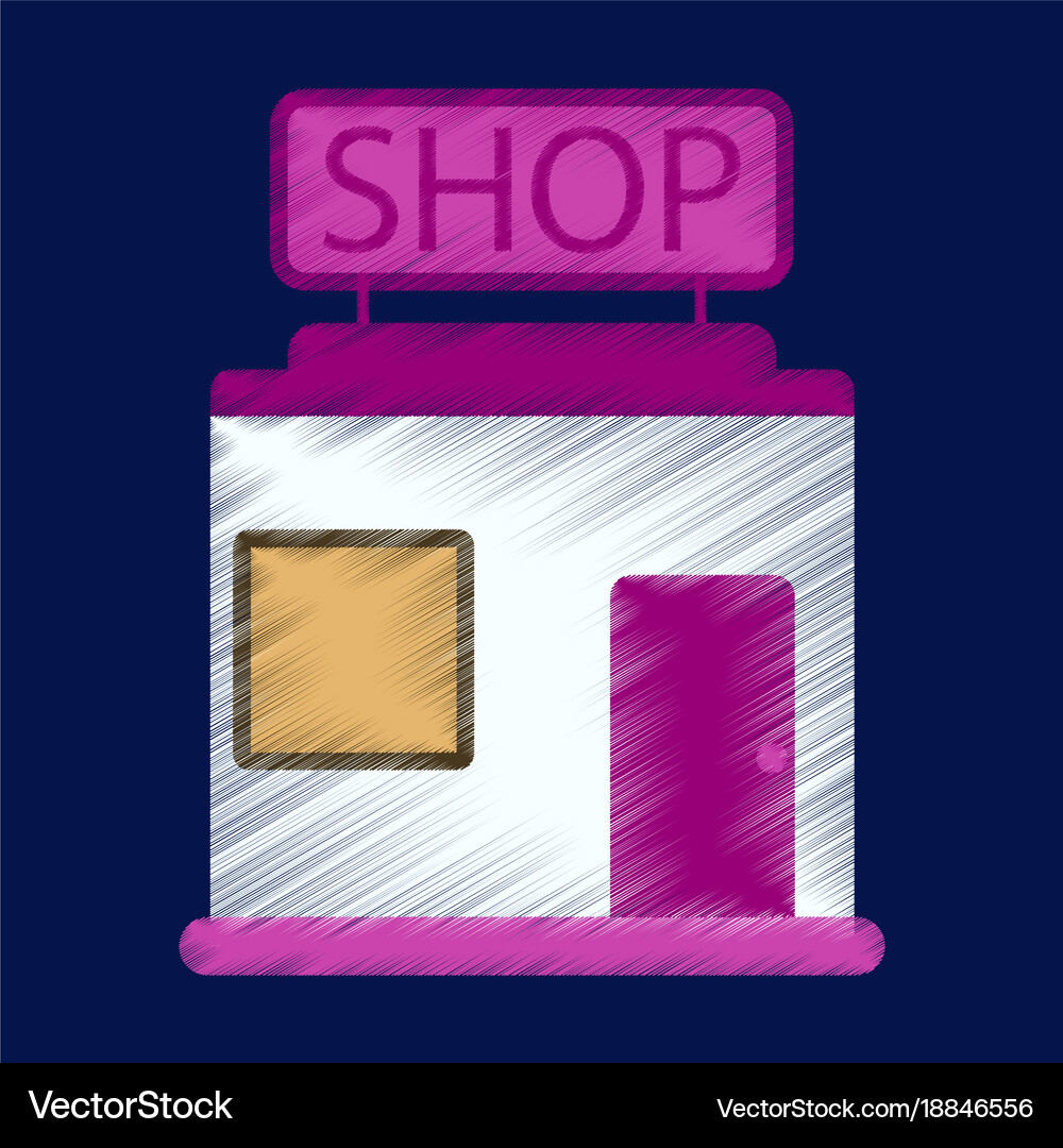 Flat icon in shading style shop store Royalty Free Vector