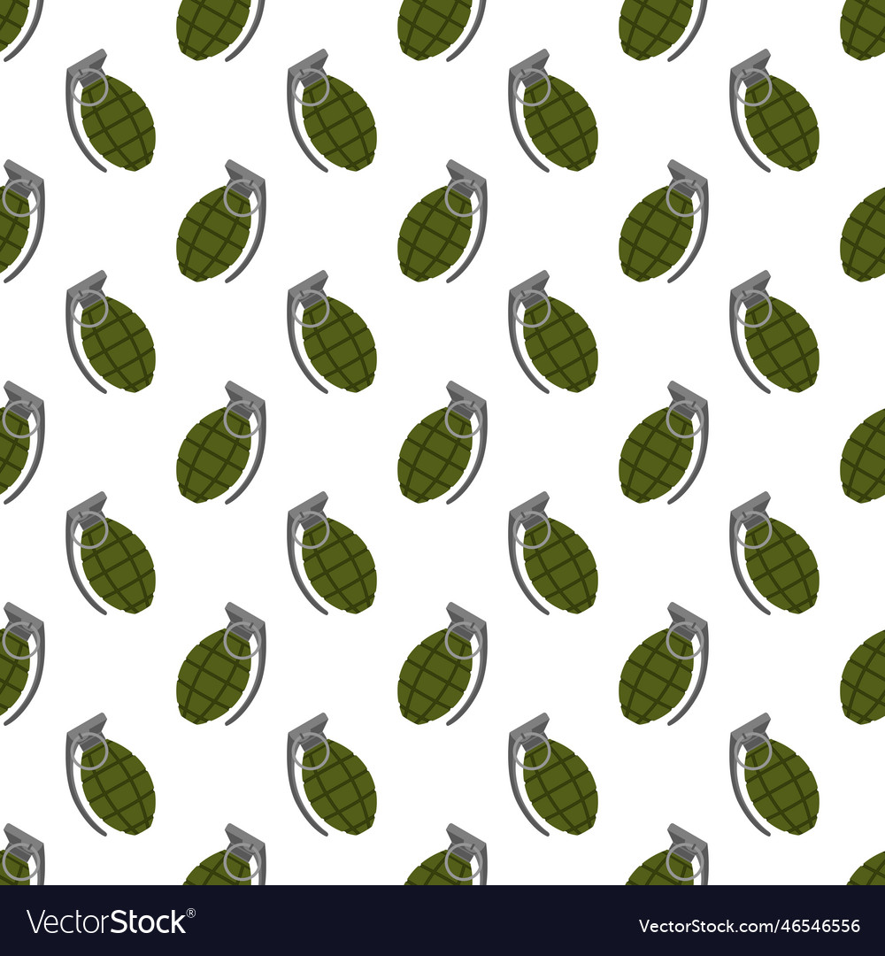 Grenade on seamless pattern Royalty Free Vector Image