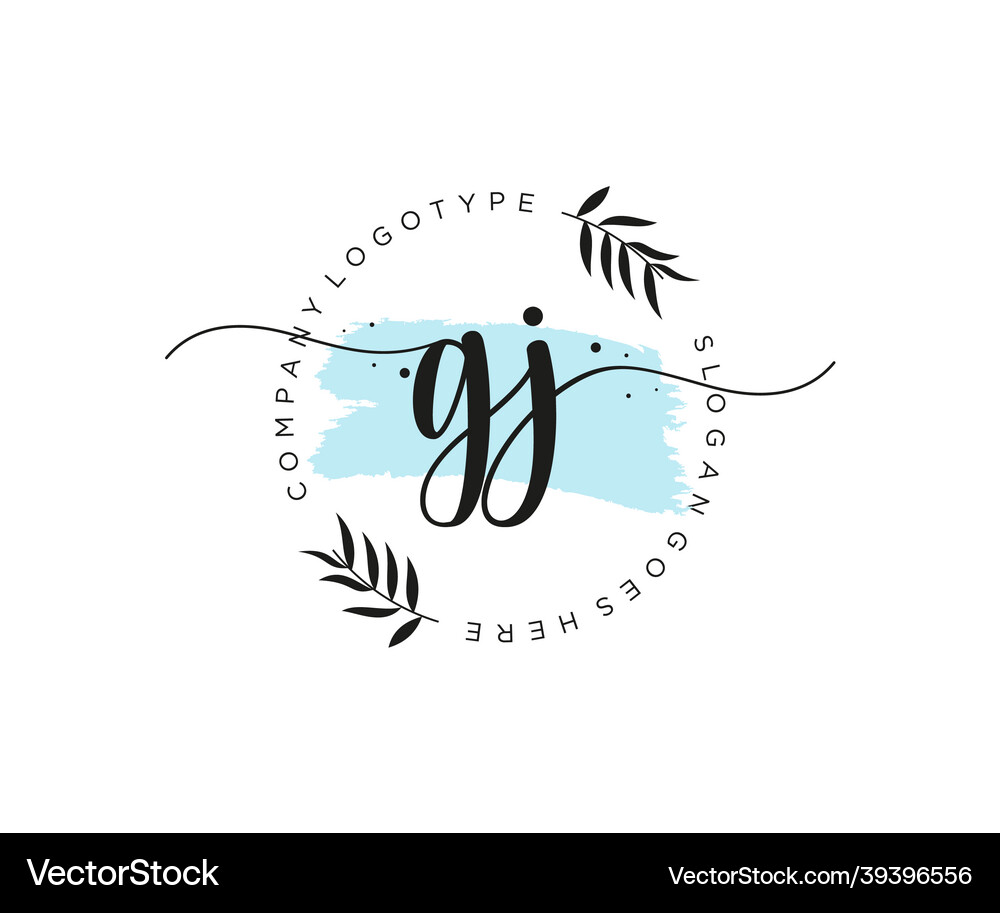 Initial gj feminine logo beauty monogram Vector Image