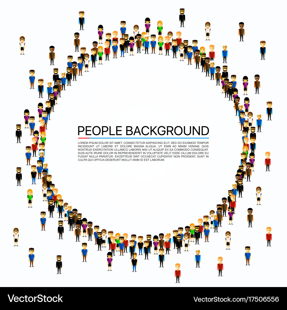 Large group of people in circle Royalty Free Vector Image
