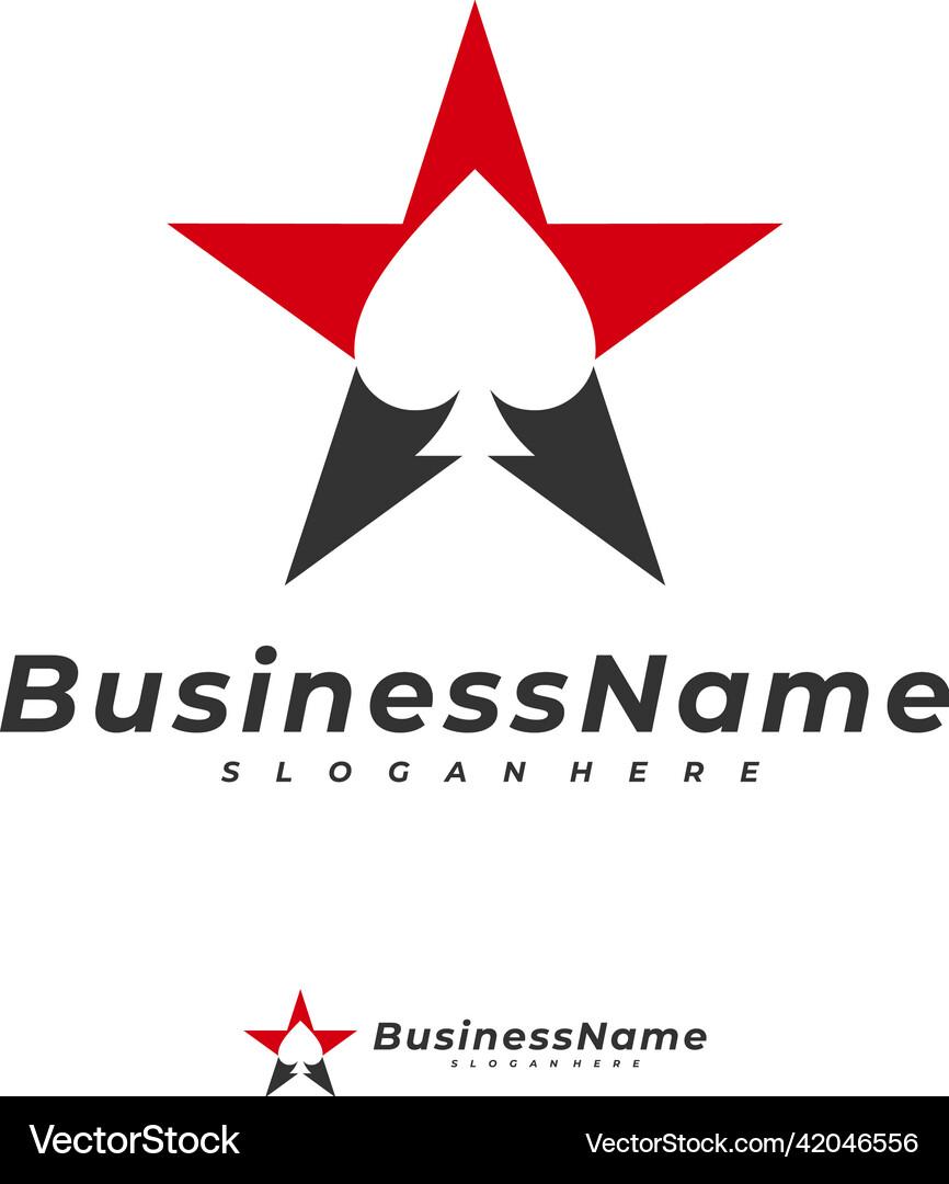 Poker star logo template creative gambling logo Vector Image