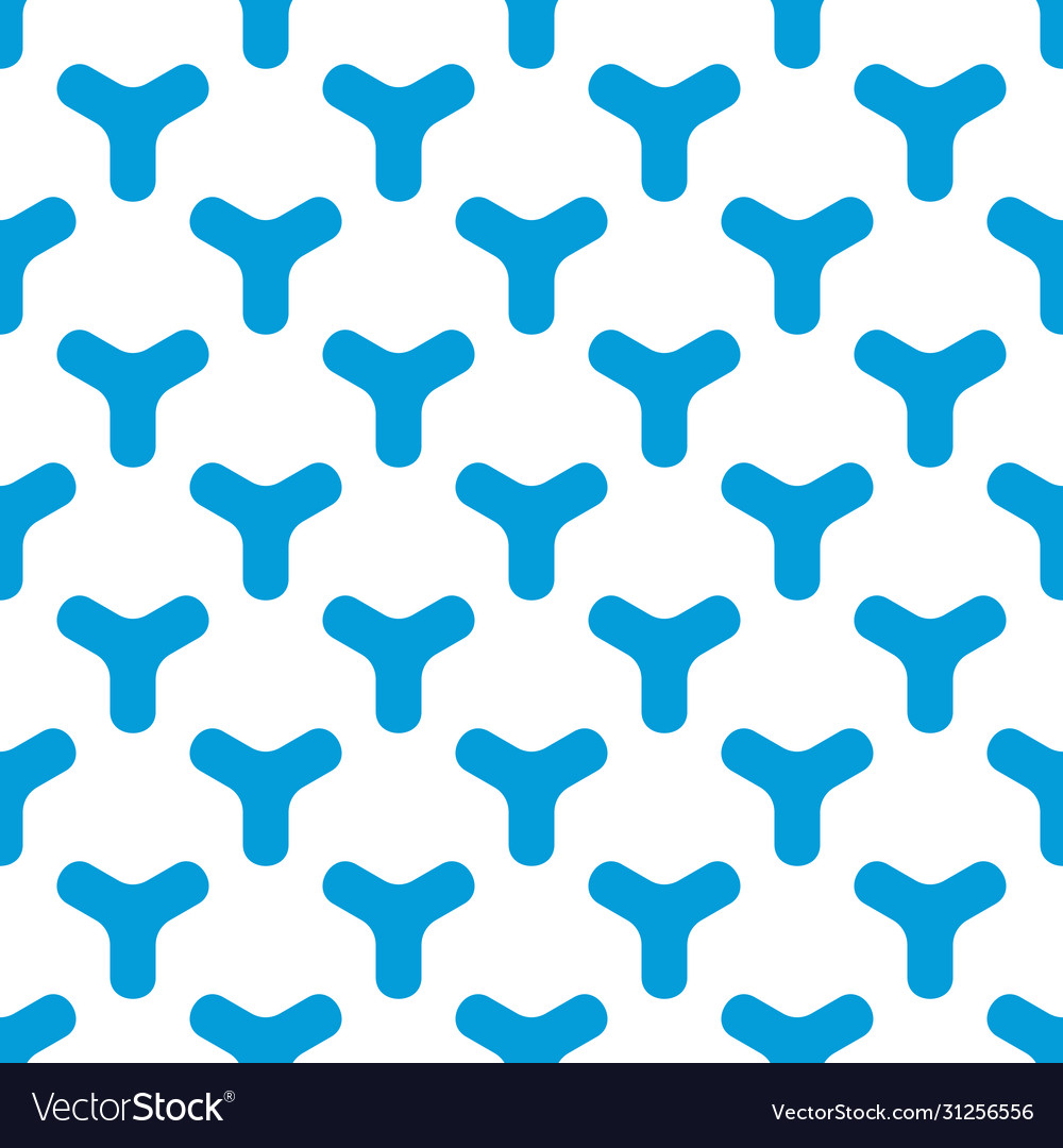 Seamless blue rounded trinity triangle shape Vector Image