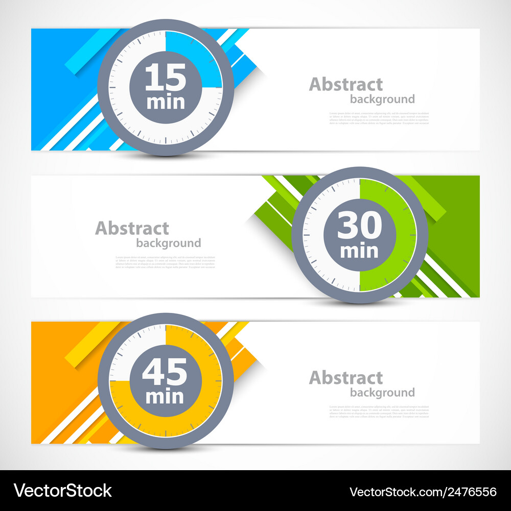 Set of banners with timers Royalty Free Vector Image