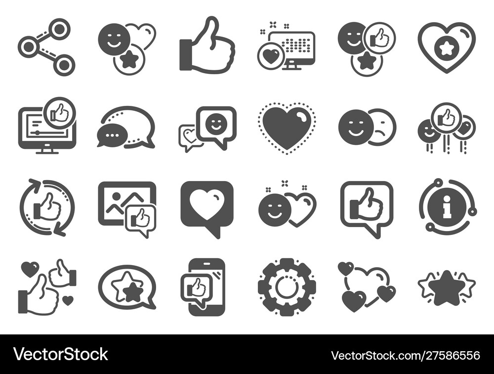 Social media icons set share network Royalty Free Vector