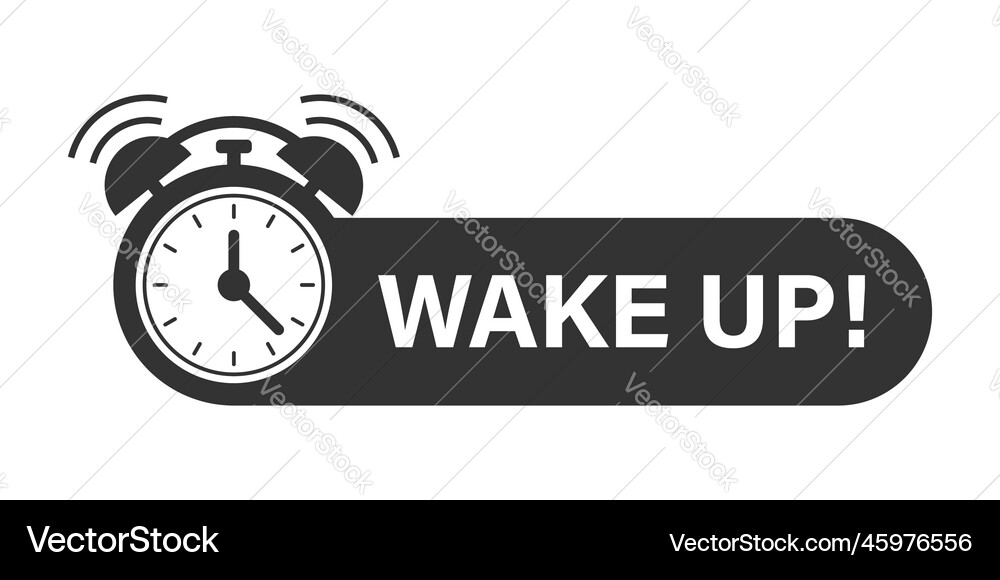 Wake up icon in flat style good morning Royalty Free Vector