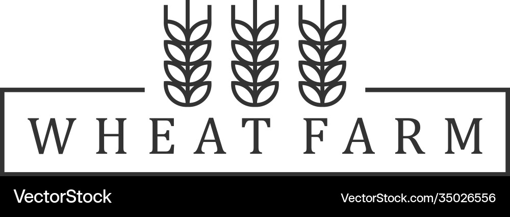 Wheat farming - logo for farmer Royalty Free Vector Image