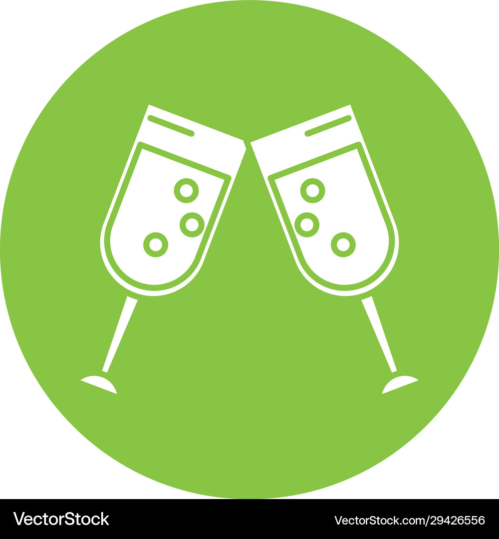 Wine cups glasses toast icon Royalty Free Vector Image