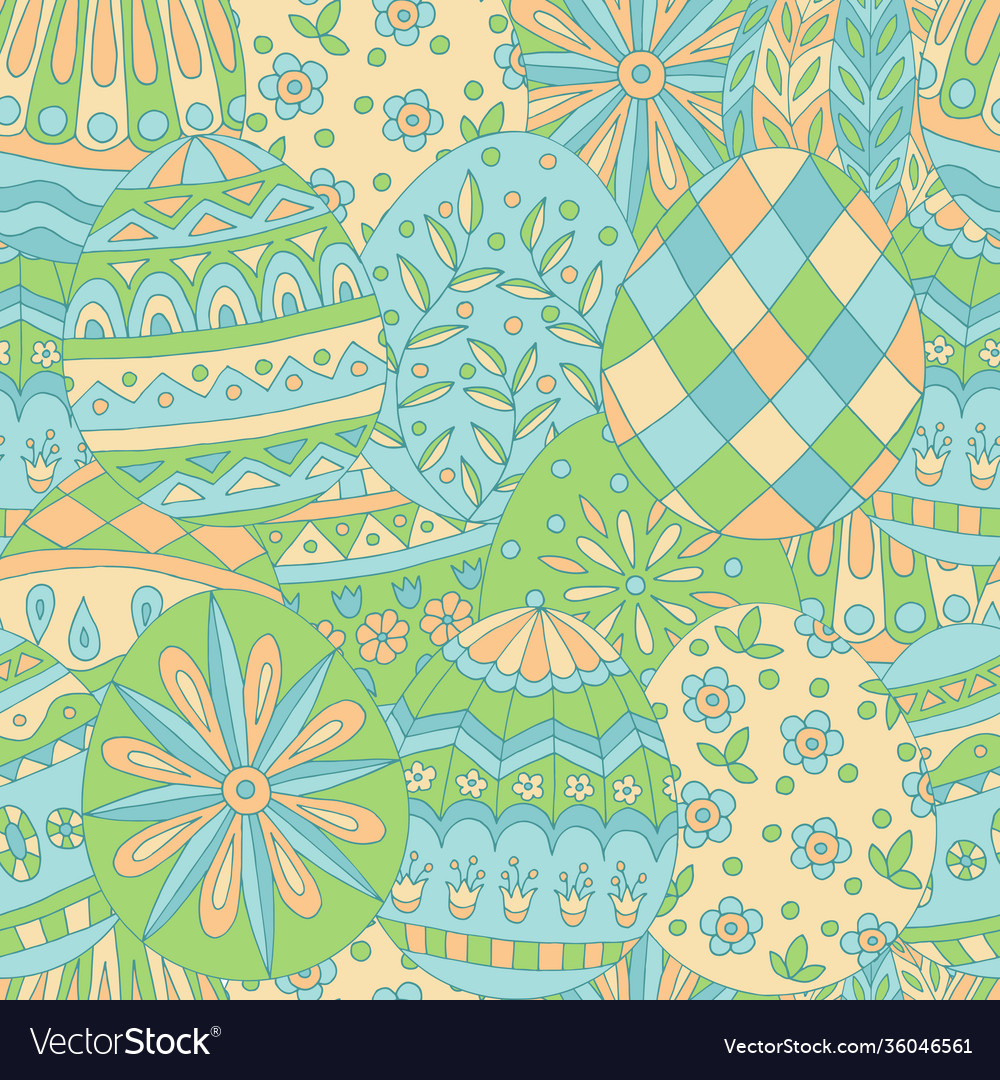 Abstract seamless pattern easter eggs Royalty Free Vector