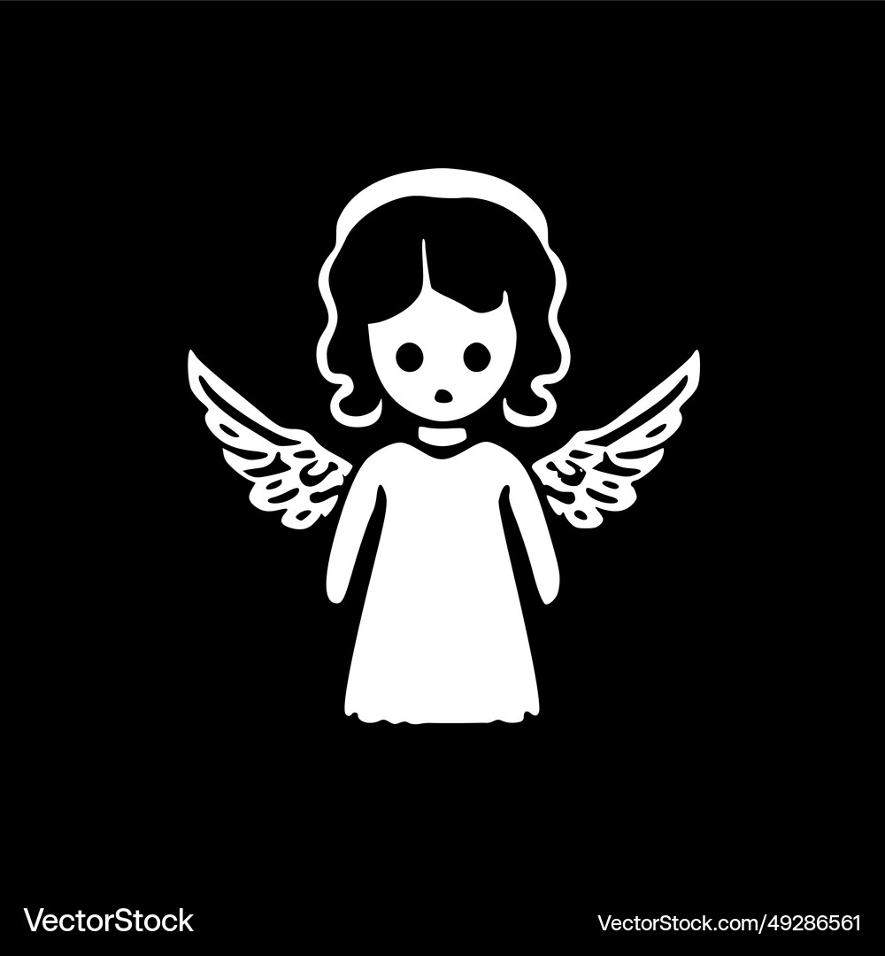Angel - black and white isolated icon Royalty Free Vector