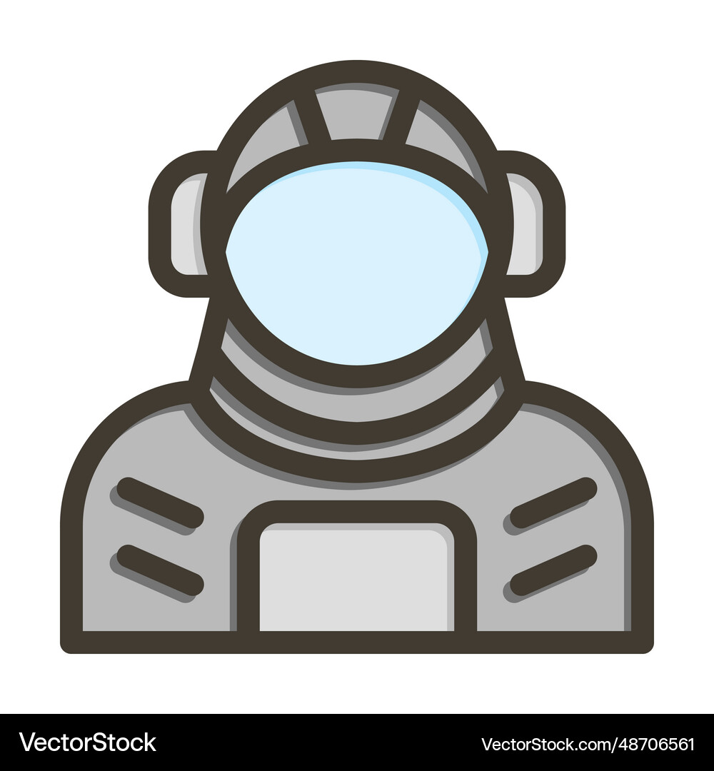 Cosmonaut thick line filled colors icon Royalty Free Vector