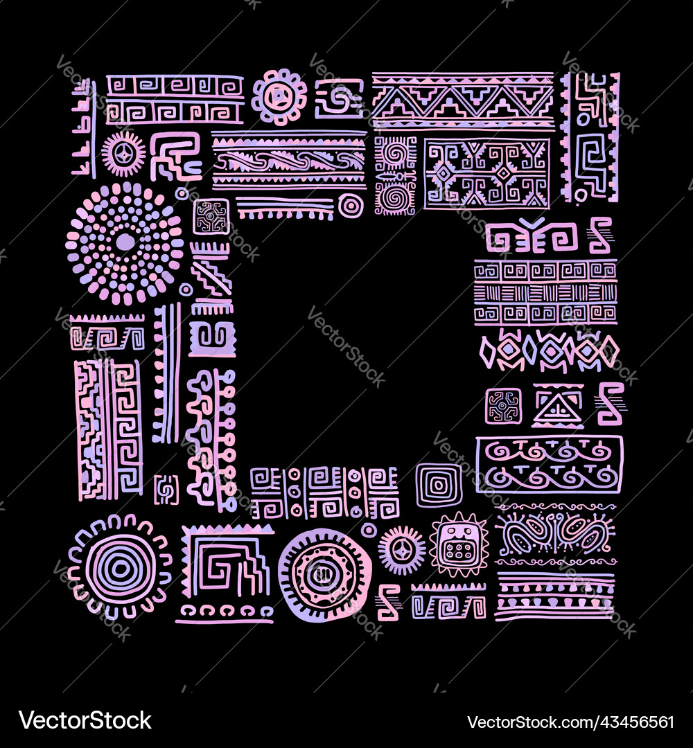 Ethnic handmade ornamental frame design with place