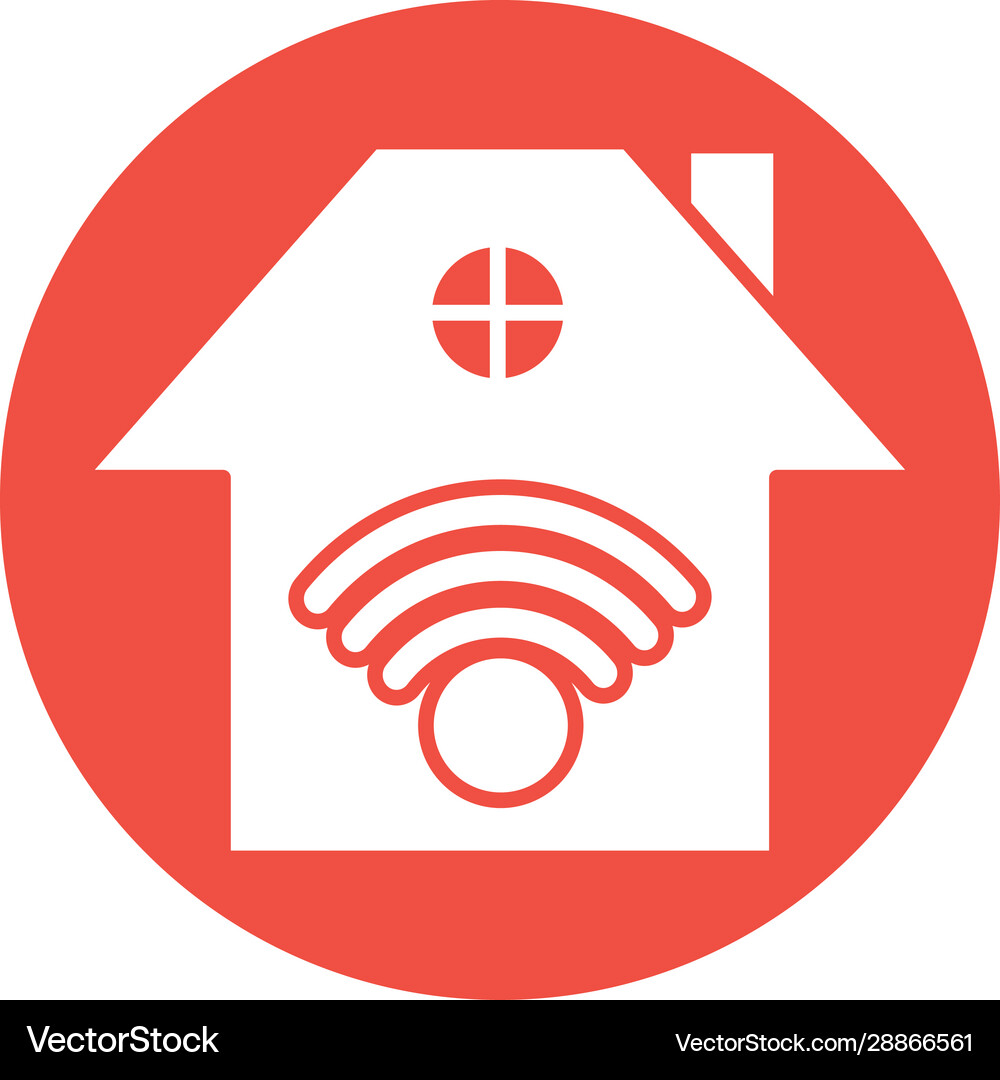 House front facade with wifi signal Royalty Free Vector