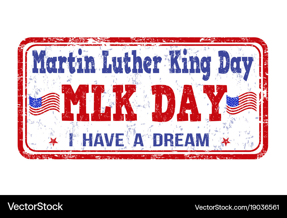 Martin luther king day stamp Royalty Free Vector Image