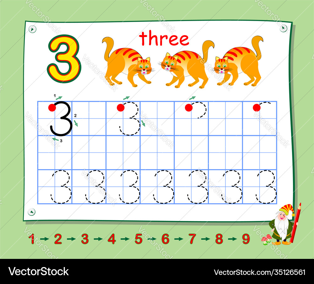 Mathematical education for little children learn Vector Image
