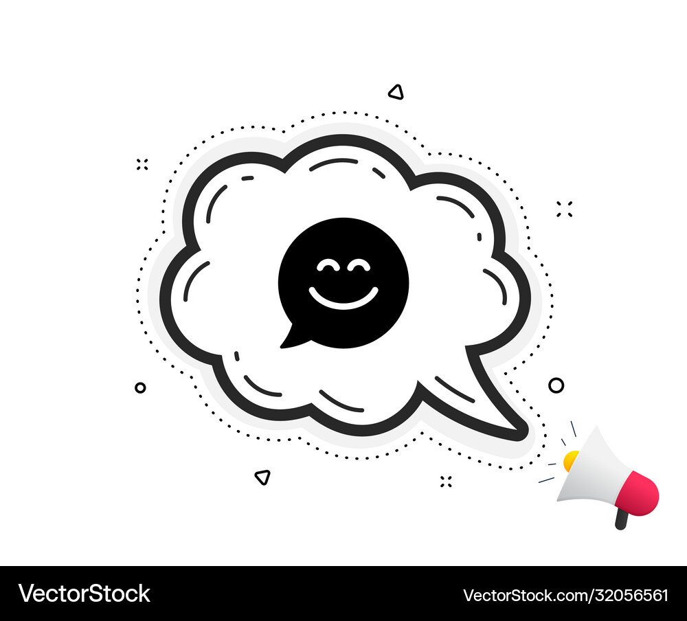Smile chat icon happy emoticon sign speech Vector Image