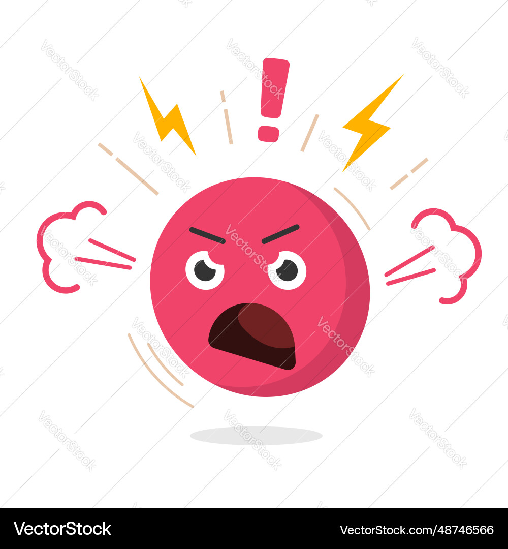 Angry hate mad unhappy emoticon smiley icon Vector Image
