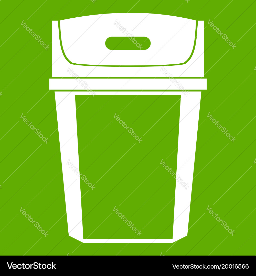 Big Trashcan Icon Green Royalty Free Vector Image