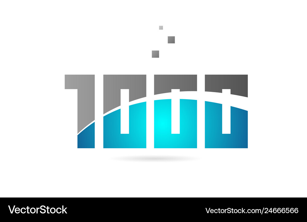 Blue grey number 1000 for logo icon design Vector Image