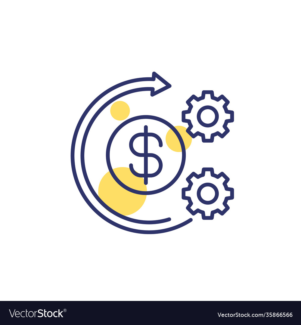 Cost optimization icon line Royalty Free Vector Image