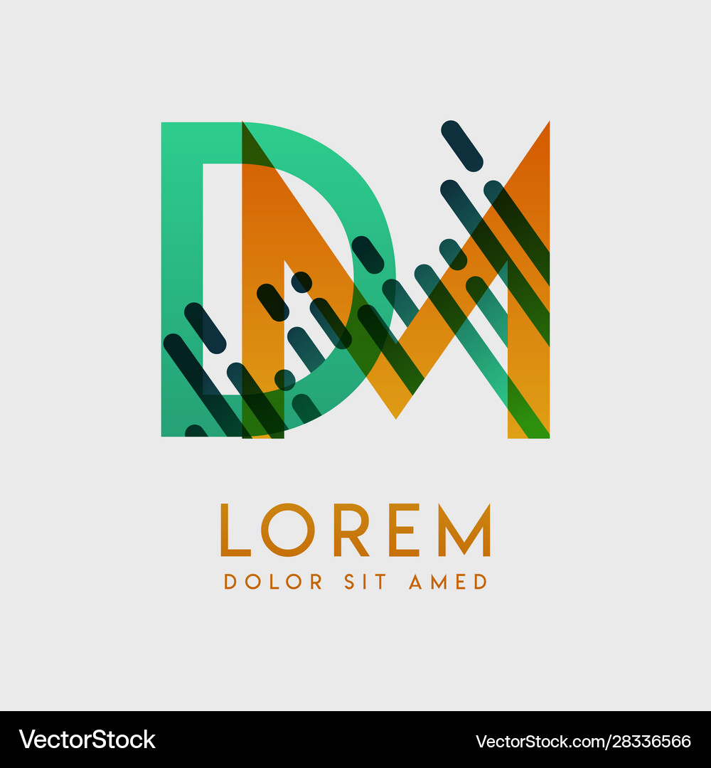 Dm logo with theme galaxy speed and style Vector Image