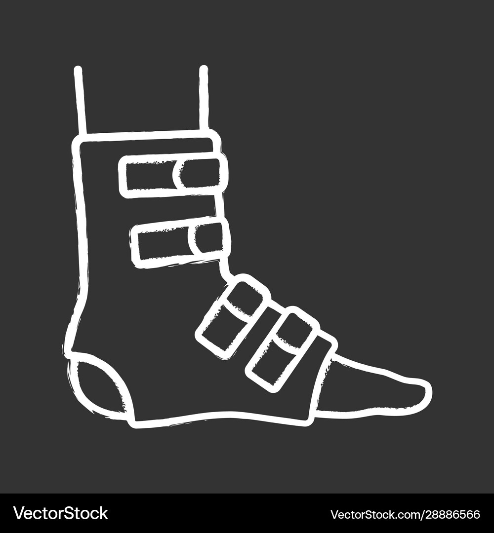 Foot ankle brace chalk icon Royalty Free Vector Image