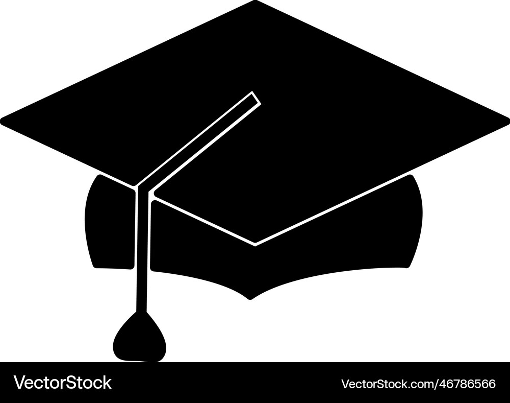 Graduation cap icon cap symbol stock Royalty Free Vector