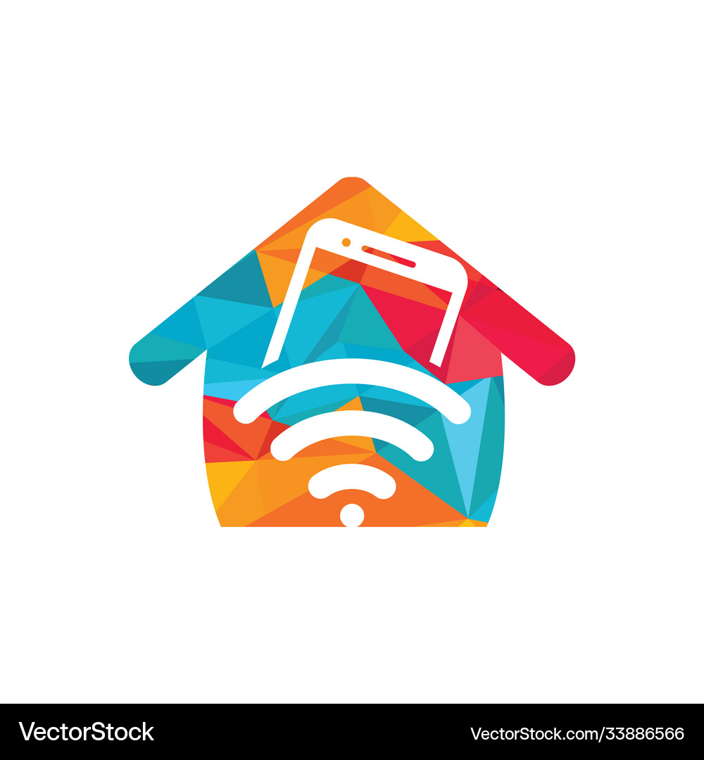 Home wifi internet and mobile logo design Vector Image