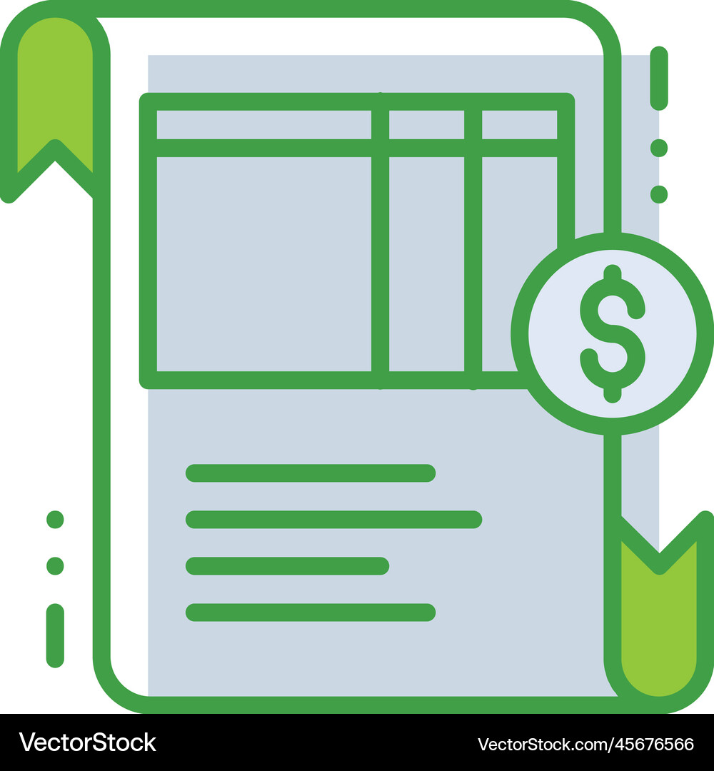 Invoice business management icon with green Vector Image