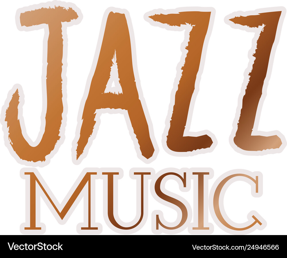 Jazz music label isolated icon Royalty Free Vector Image