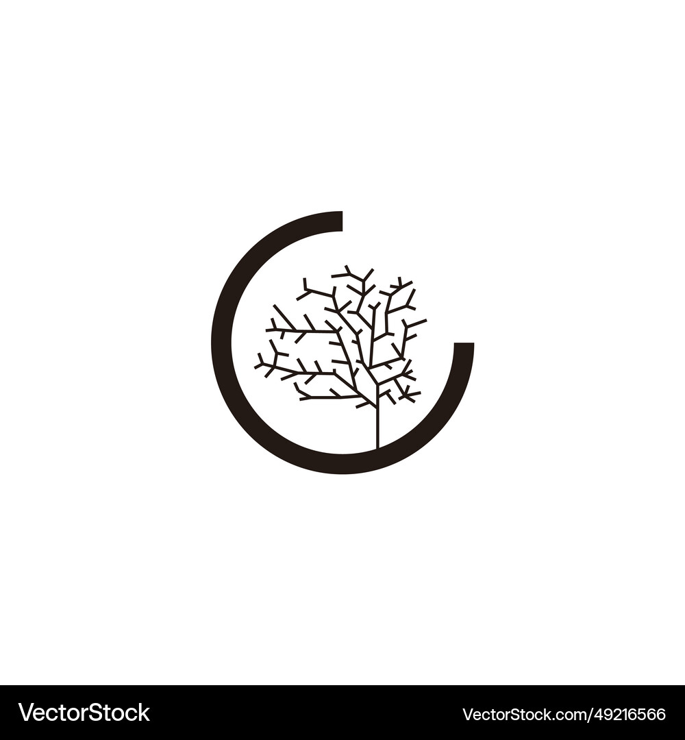 Letter g tree geometric symbol simple logo Vector Image