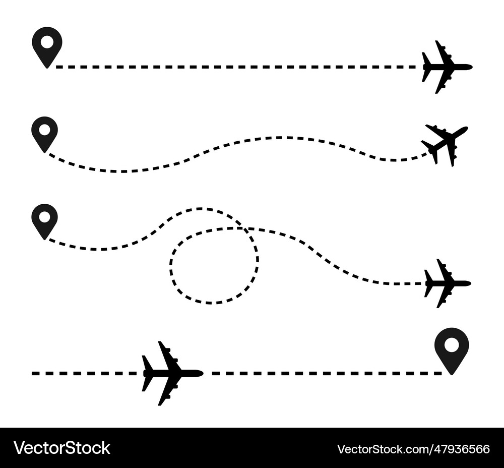 Plane and track icon on a white background Vector Image