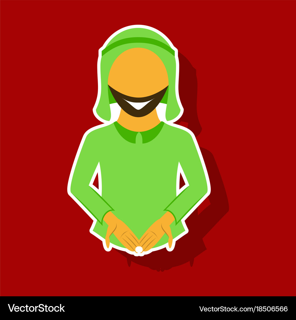 Realistic paper sticker on theme arabic business Vector Image