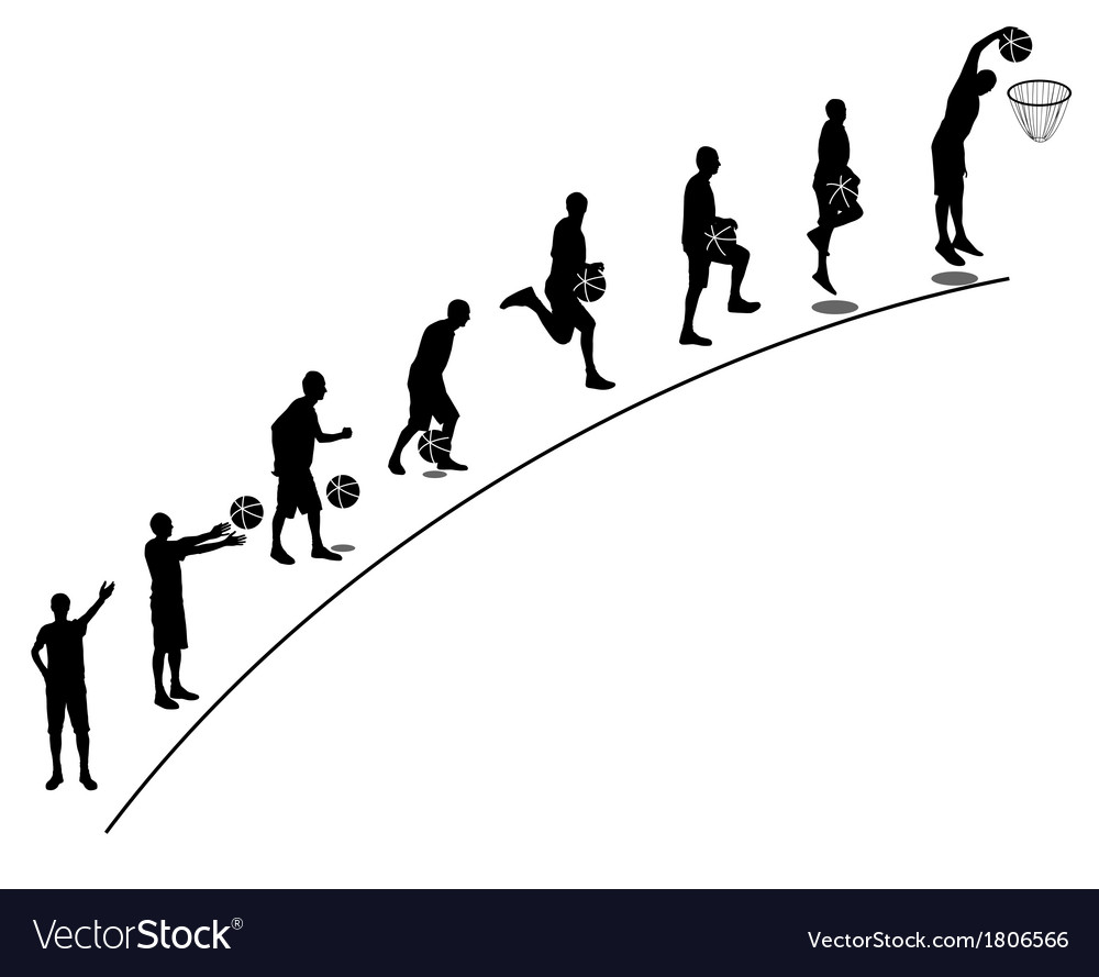 Set of basketball players Royalty Free Vector Image