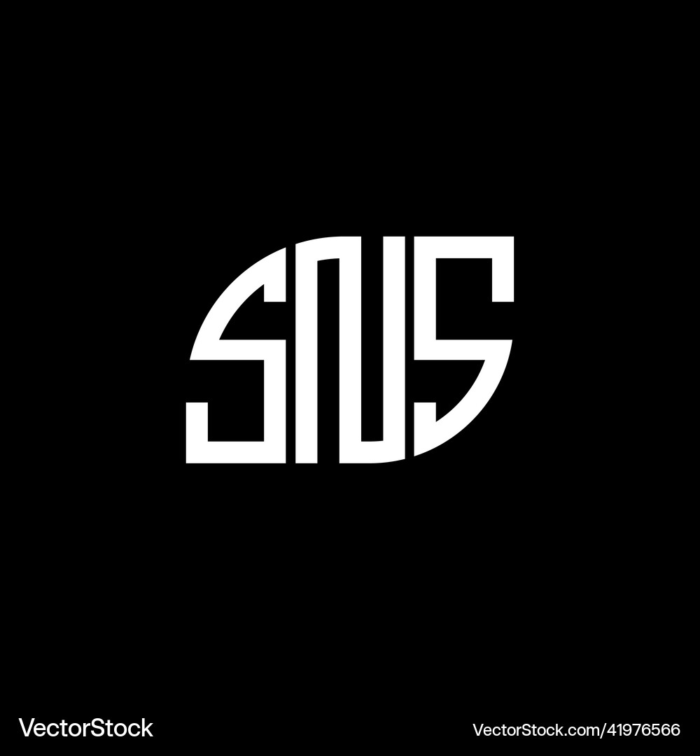 Sns letter logo design on black background Vector Image