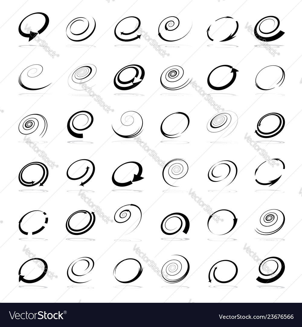 Spiral design elements Royalty Free Vector Image