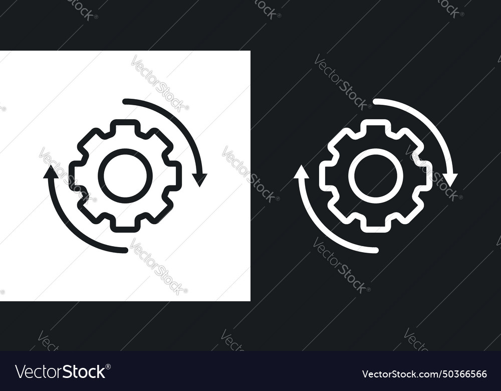 Workflow process icon set operations gear Vector Image