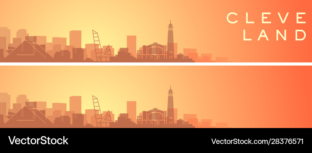 Cleveland beautiful skyline scenery banner Vector Image