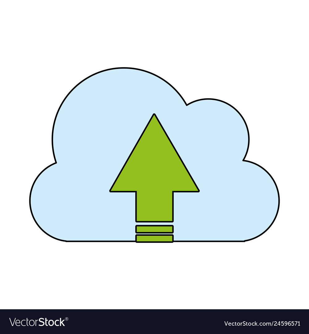 Cloud computing upload Royalty Free Vector Image