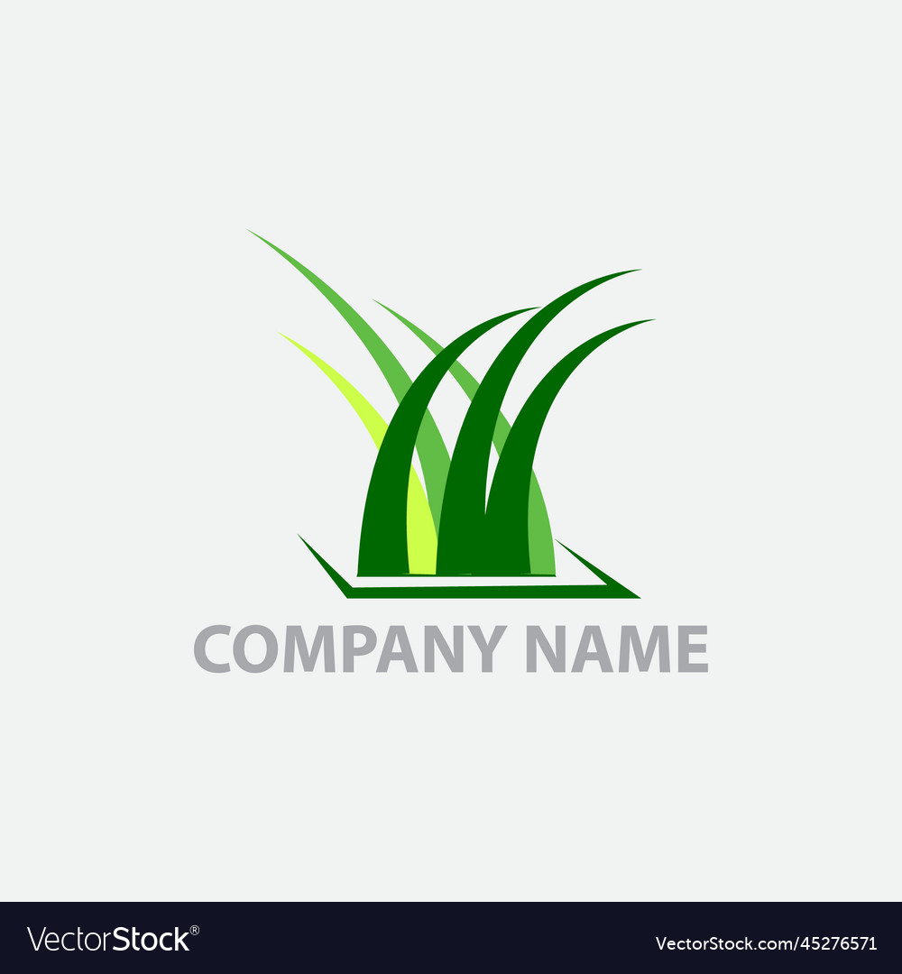 Creative grass logo template design Royalty Free Vector