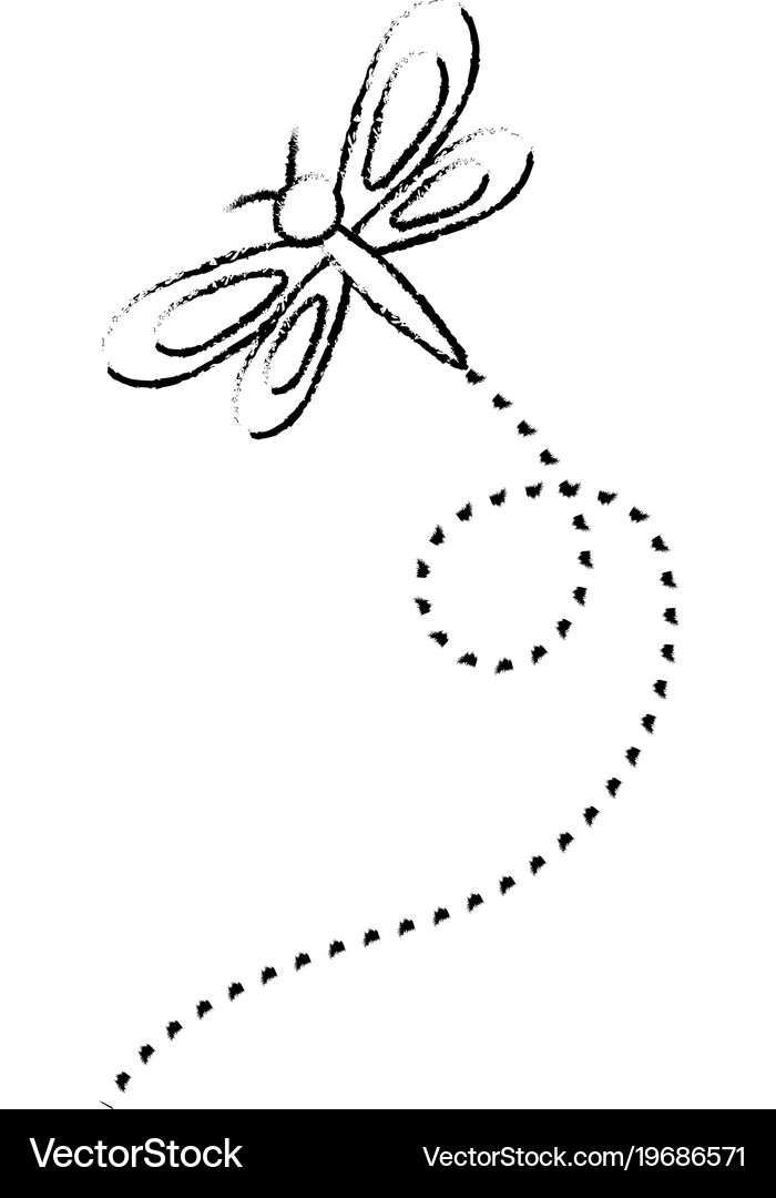 Cute flying dragonfly natural animal Royalty Free Vector