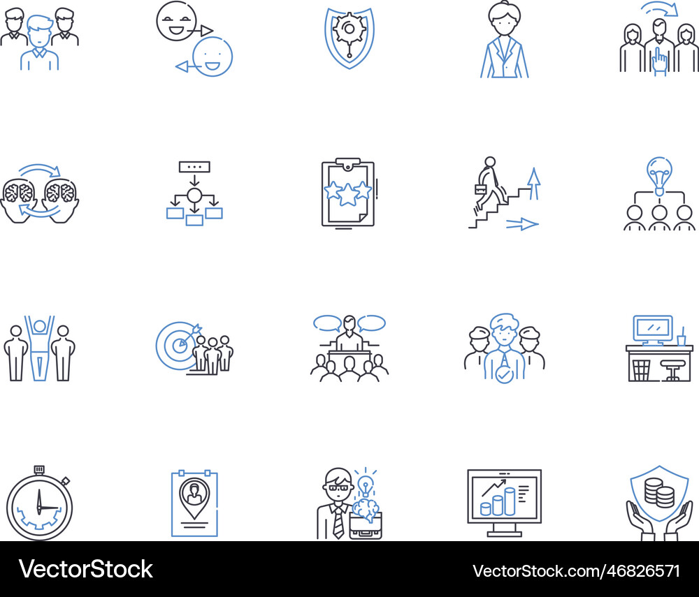 Foreman line icons collection leadership Vector Image